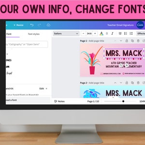 Digital Teacher Email Signature Templates | Customizable for Canva ...