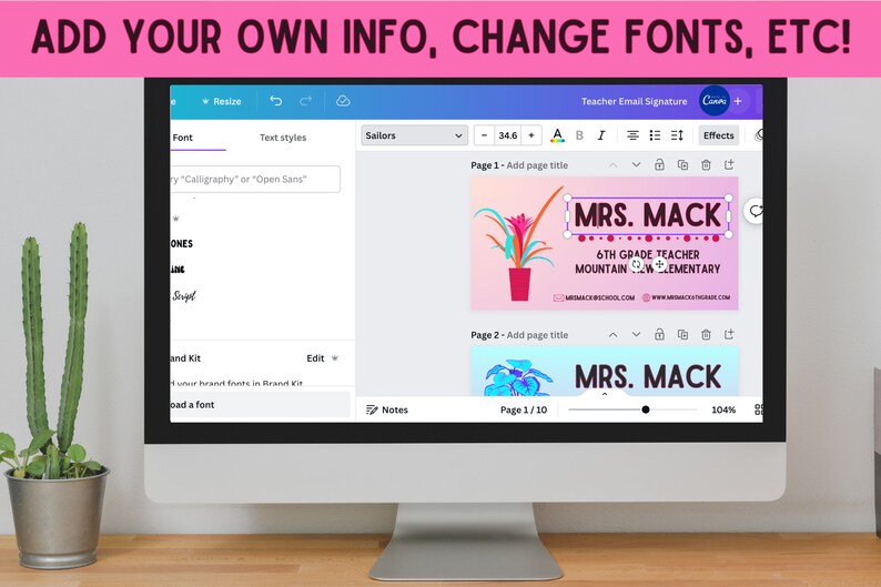 Digital Teacher Email Signature Templates Customizable for - Etsy