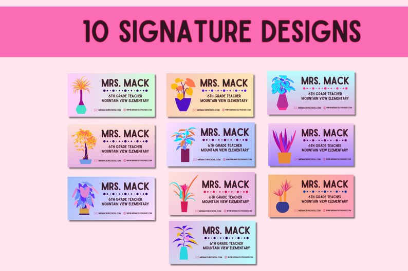 Digital Teacher Email Signature Templates | Customizable for Canva ...