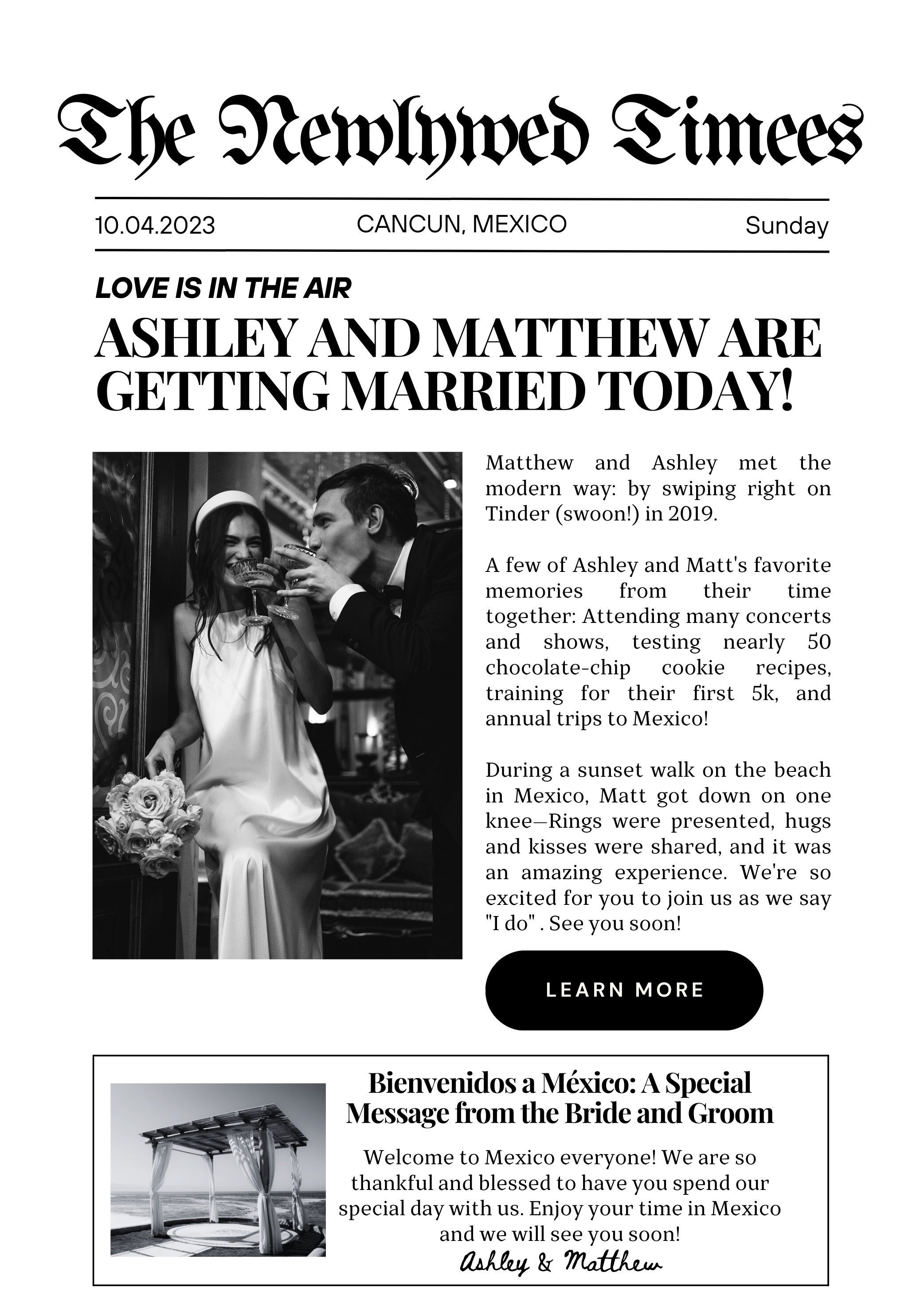 Wedding Newspaper Editable, Printable Template - Etsy