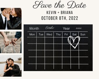 Editable Save the Date Calendar Style, Classic and Simple Design, Edit ...