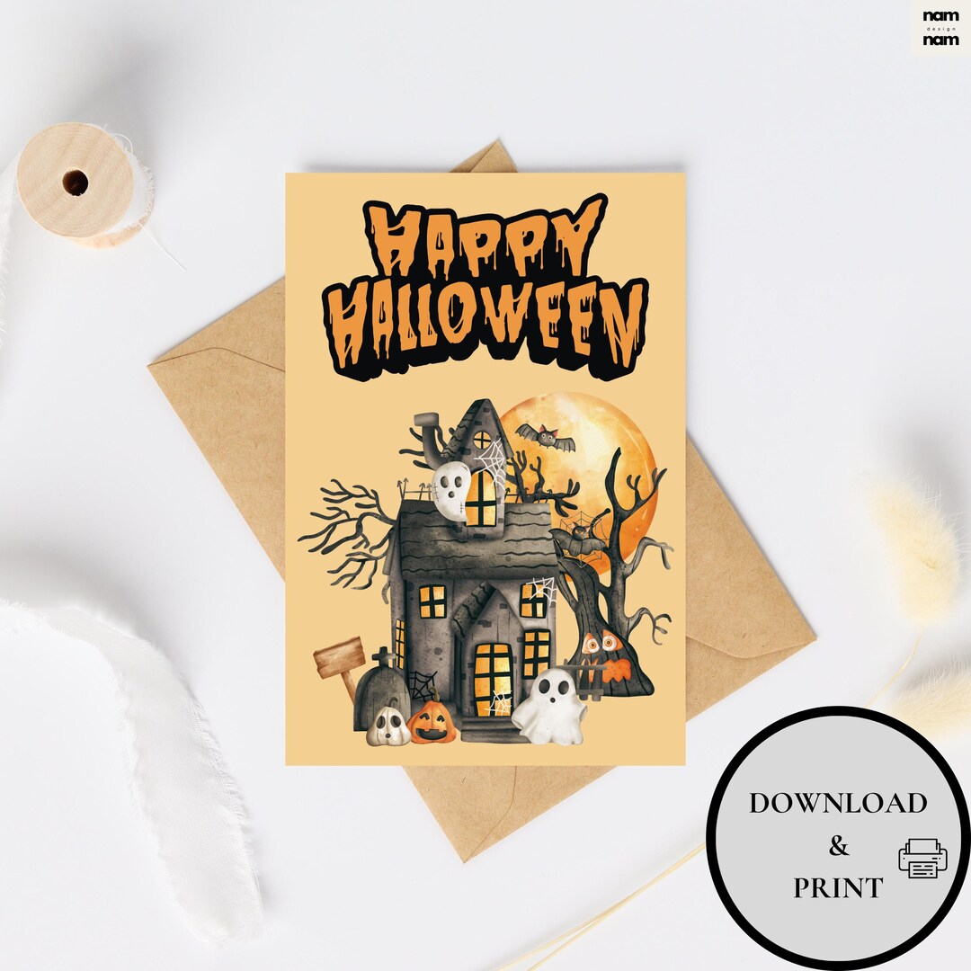 Digital Halloween Card Printable Halloween Card Printable Funny ...