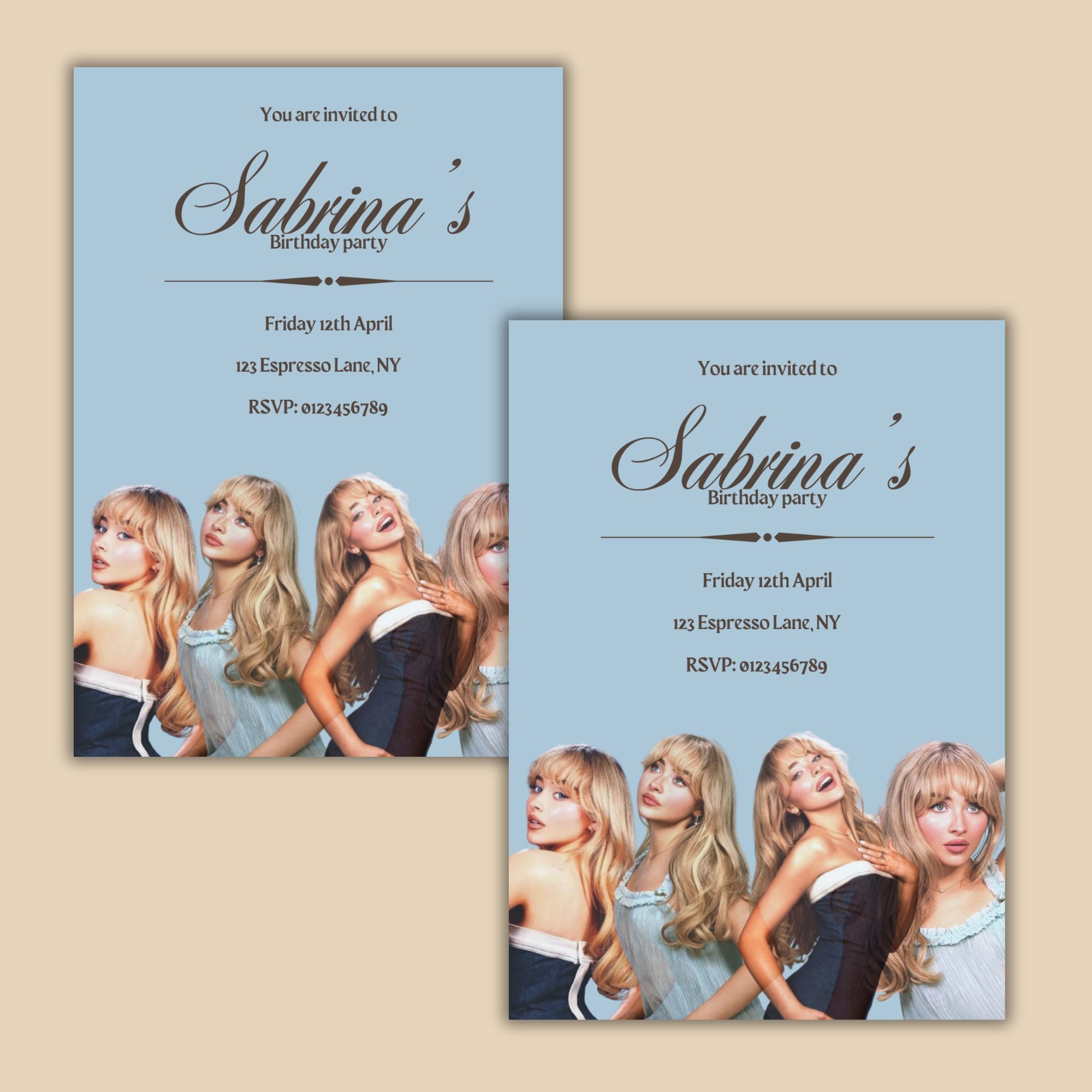 Sabrina Carpenter Birthday Invitation Template - Etsy