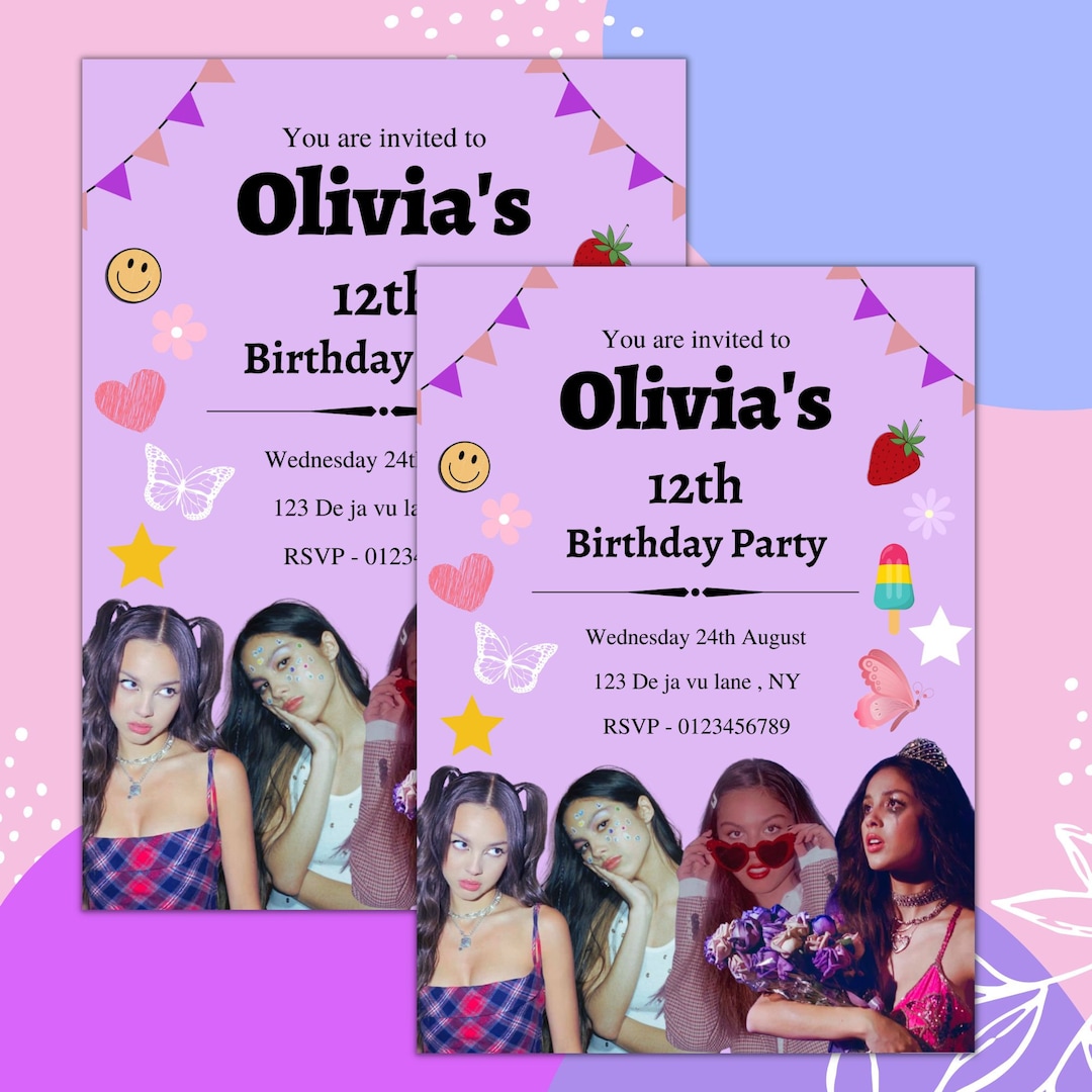 Olivia Rodrigo Birthday Invitation Template - Etsy
