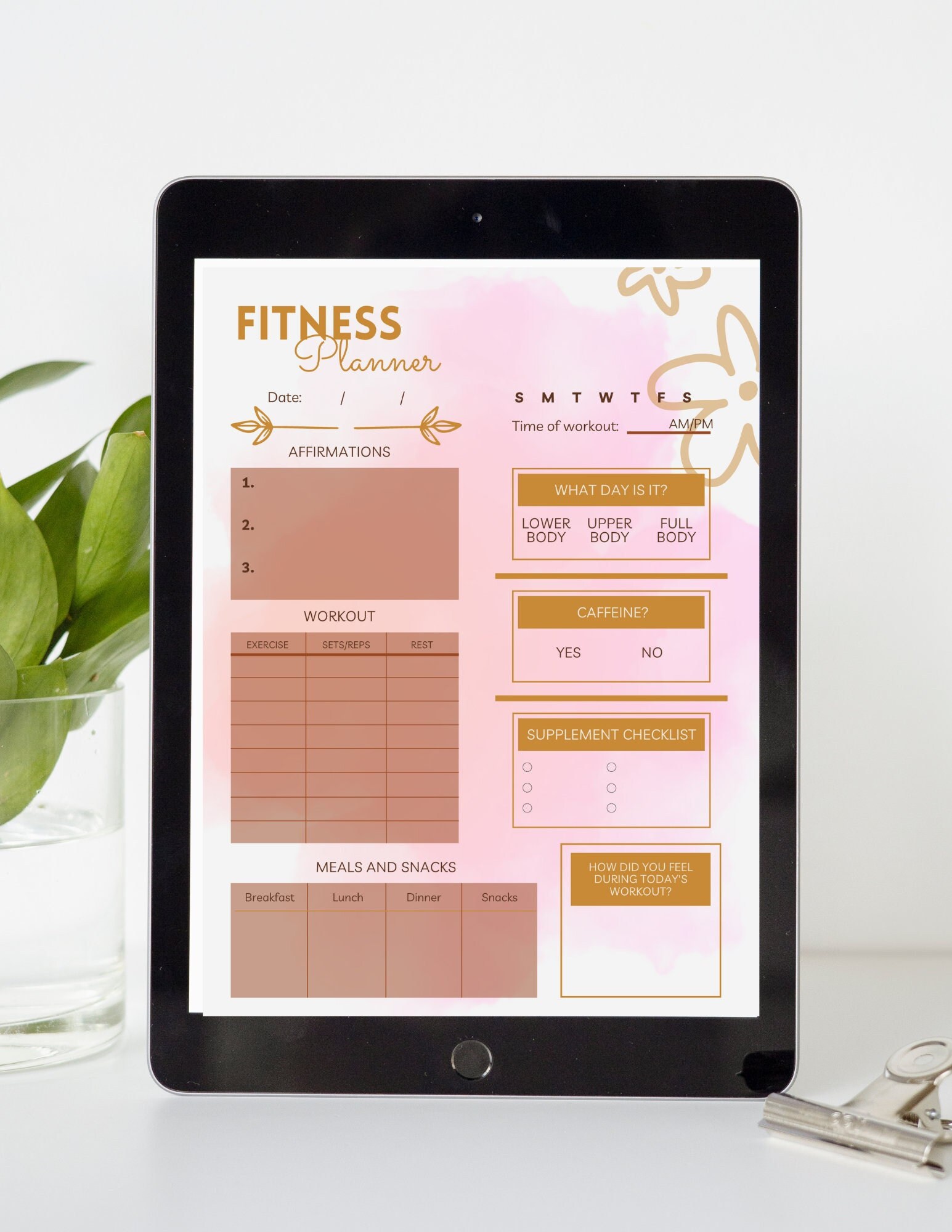 Digital Fitness Planner Printable Workout Planner Gym - Etsy