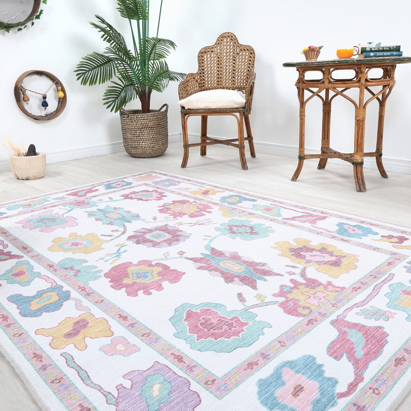 Pink Oushak Rug - Etsy