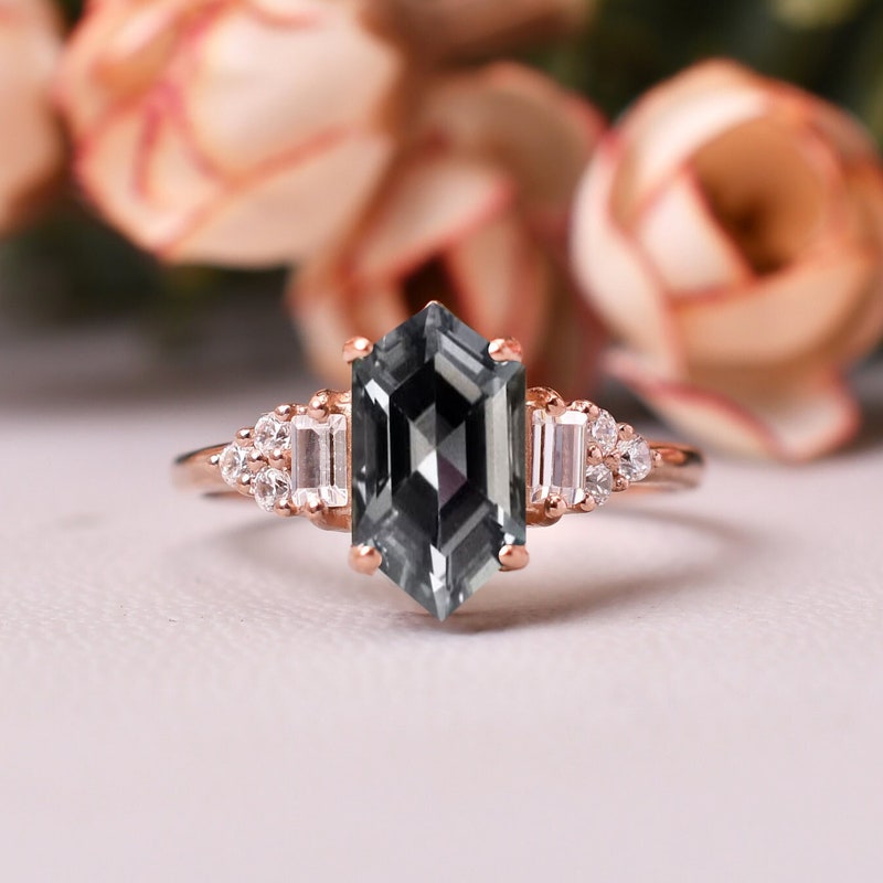 Grey Diamond Ring - Etsy