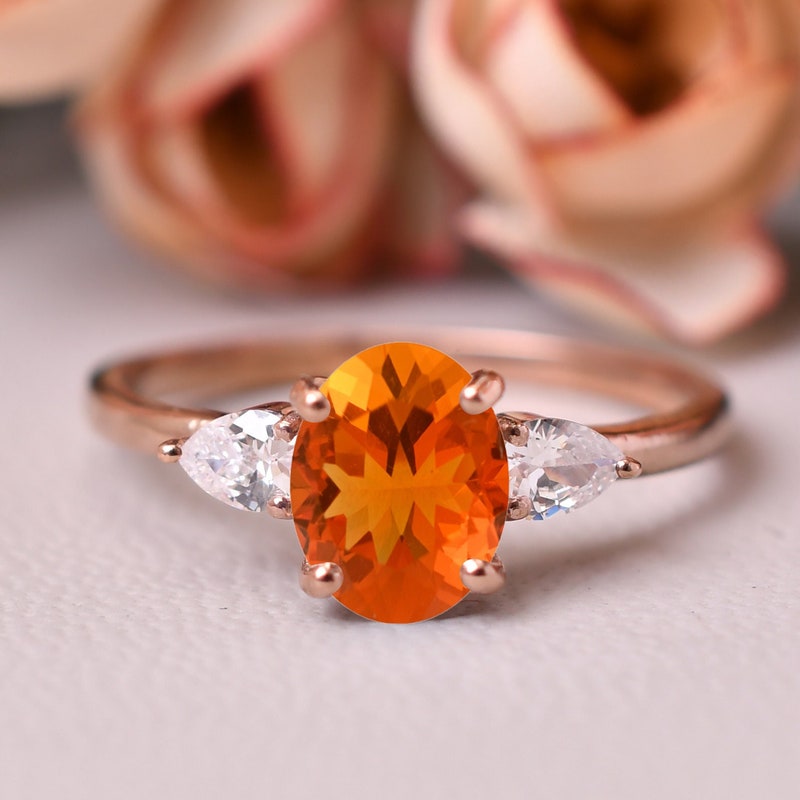 Fire Opal Ring - Etsy