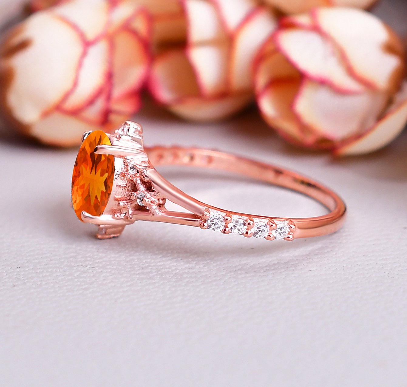 Unique Fire Opal Engagement Ring Handmade Ring Fire Opal - Etsy