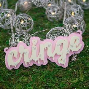 Cringe Drippy Layered Laser Cut Acrylic Necklace Yellow and Pink - Etsy