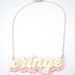 Cringe Drippy Layered Laser Cut Acrylic Necklace Yellow and Pink - Etsy