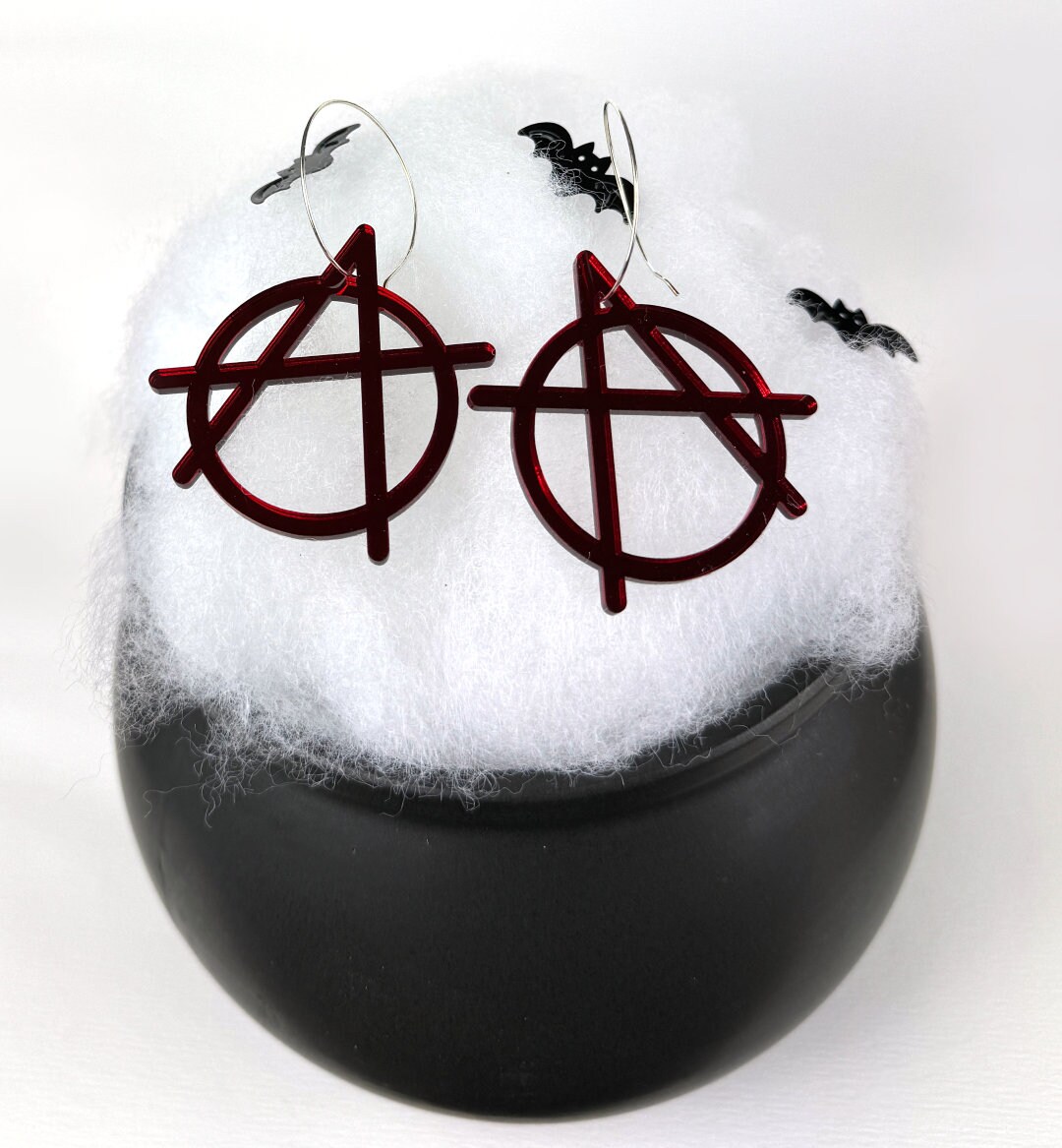 Absolute Anarchy Red Mirrored Acrylic Statement Hoop Earrings - Etsy