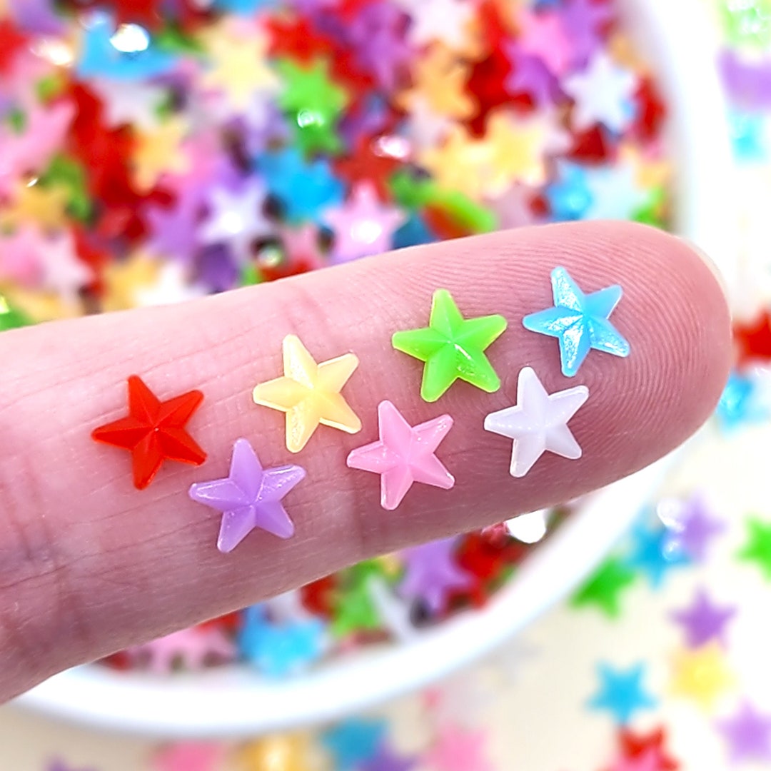 Rainbow Star Sprinkles Plastic Dimensional Five Point Star Flatback ...