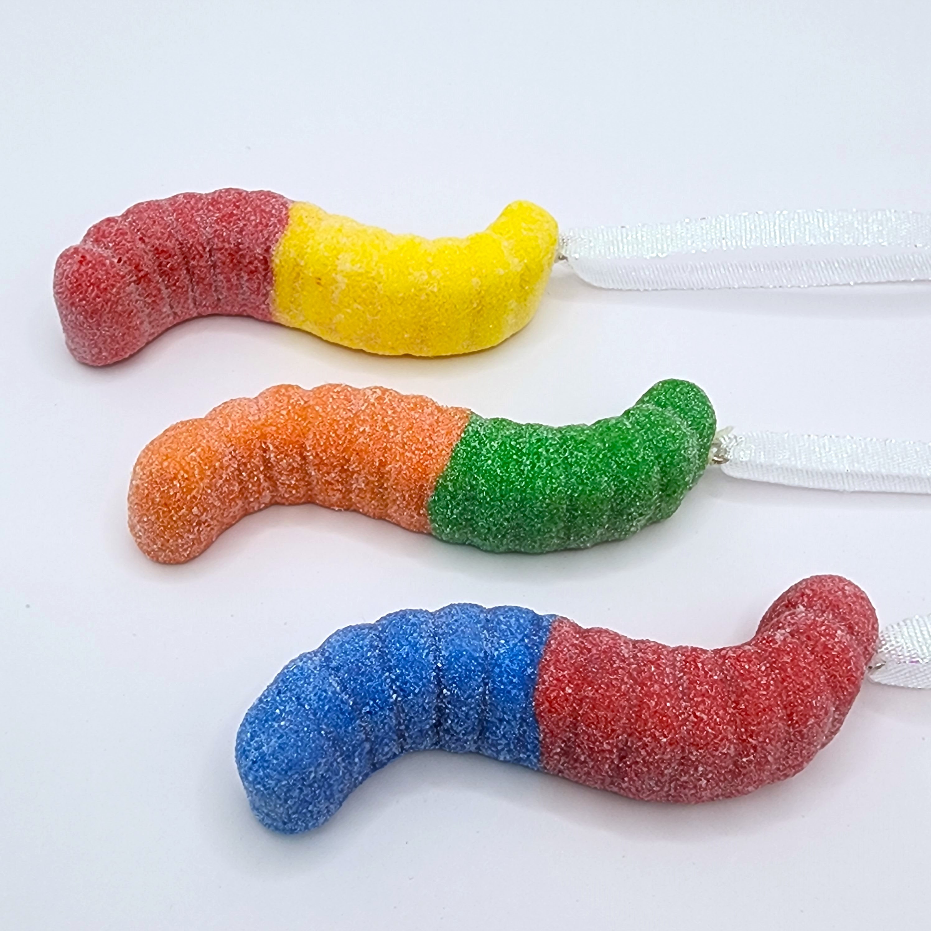 Sour Gummy Worm Ornament 2023 Handmade Polymer Clay Candy Food Ornament ...