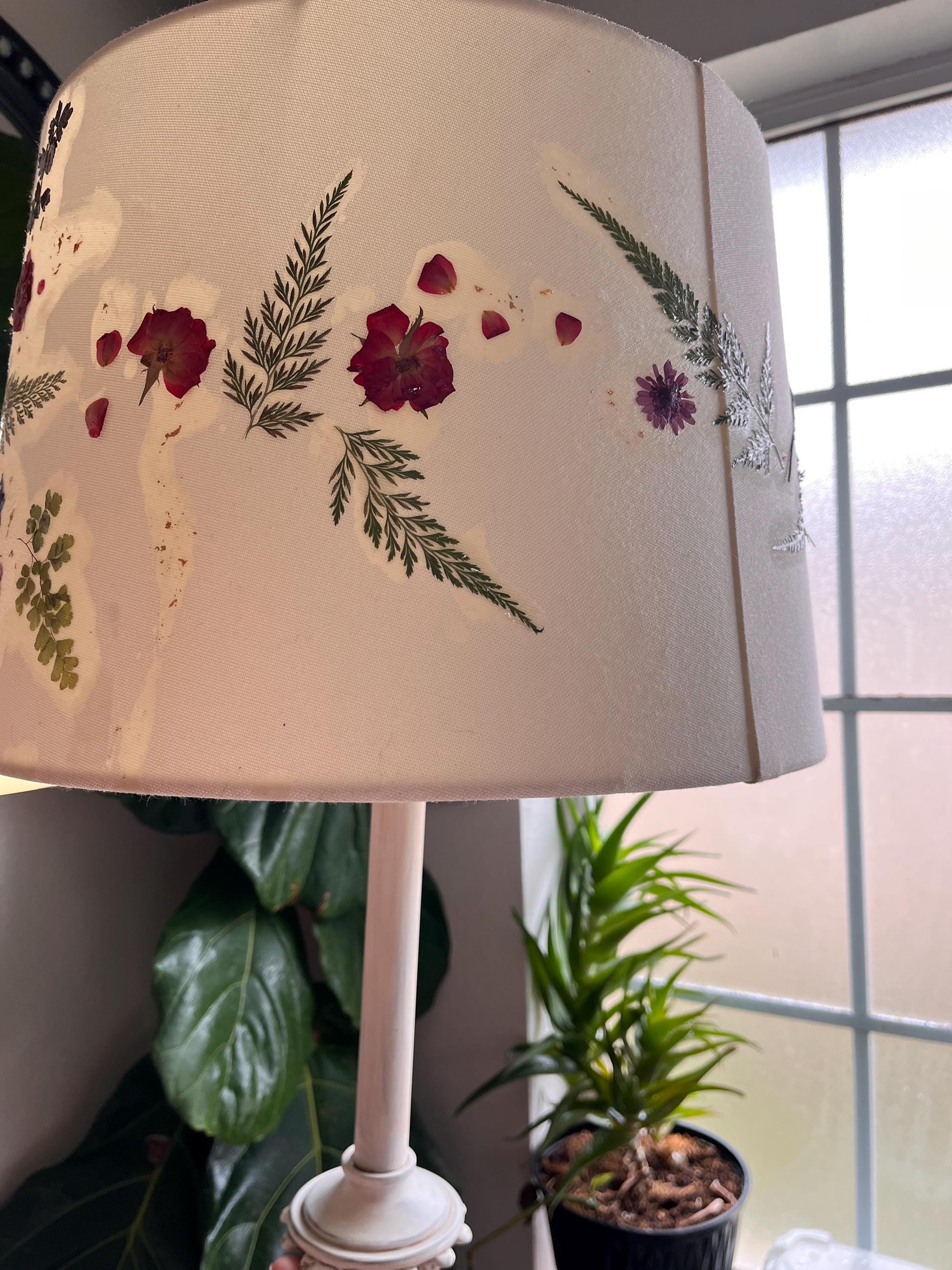 Pressed Flower Lamp Shade and Base - Etsy
