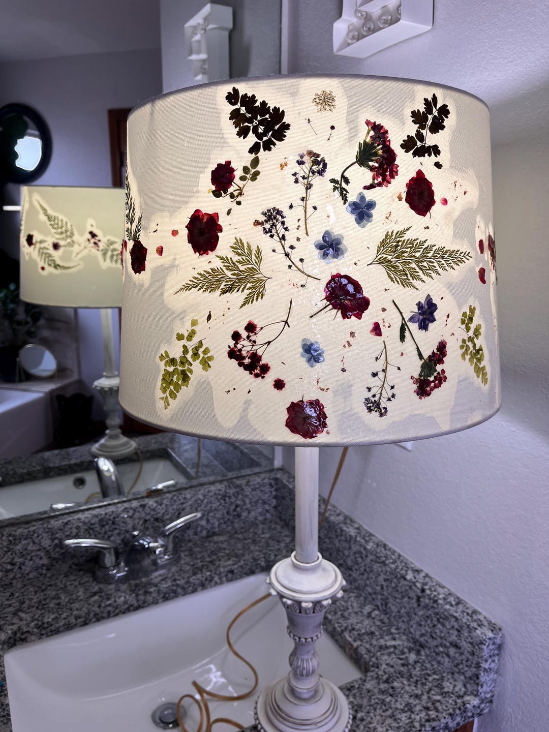 Pressed Flower Lamp Shade and Base - Etsy