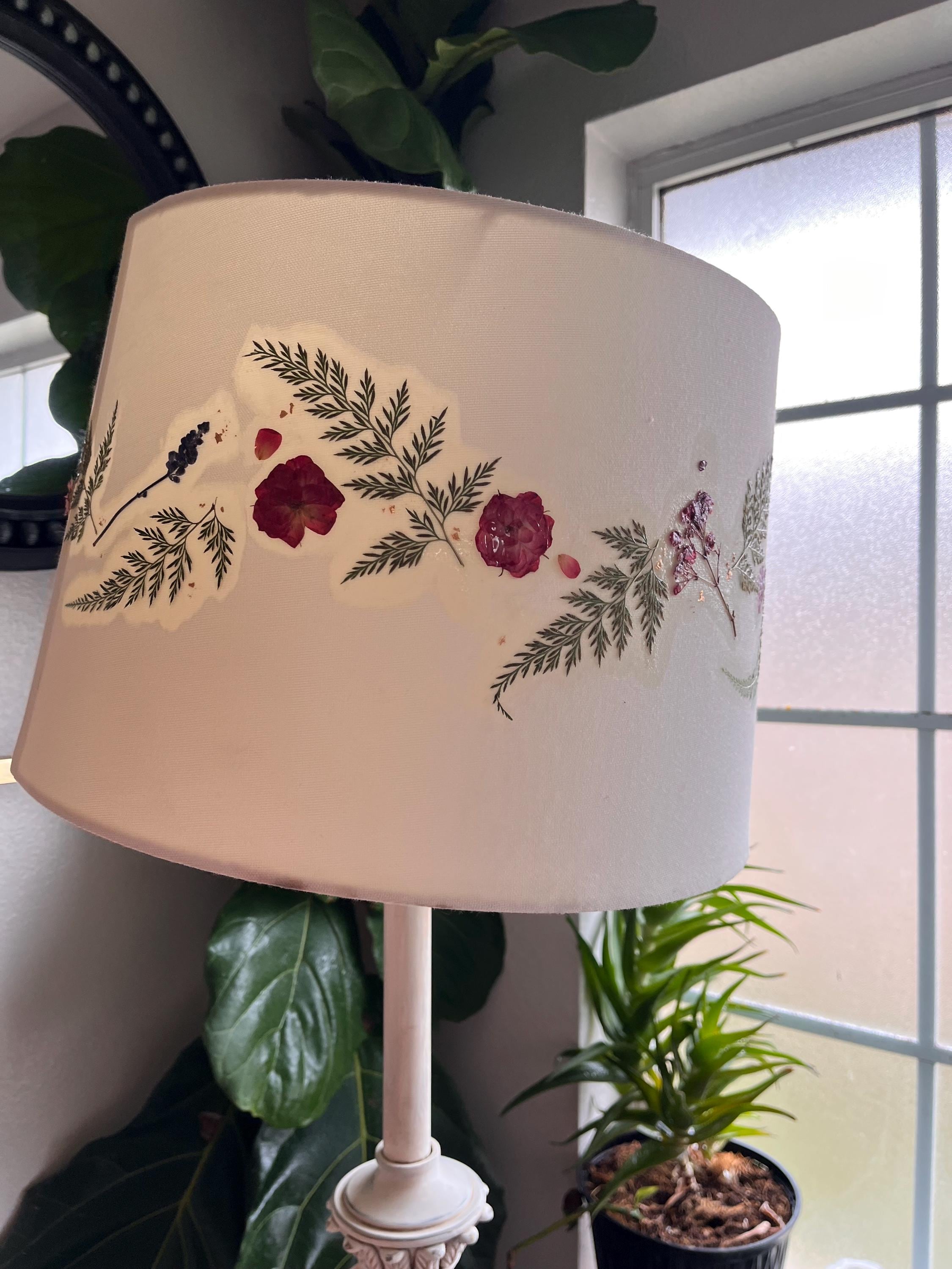 Pressed Flower Lamp Shade and Base - Etsy
