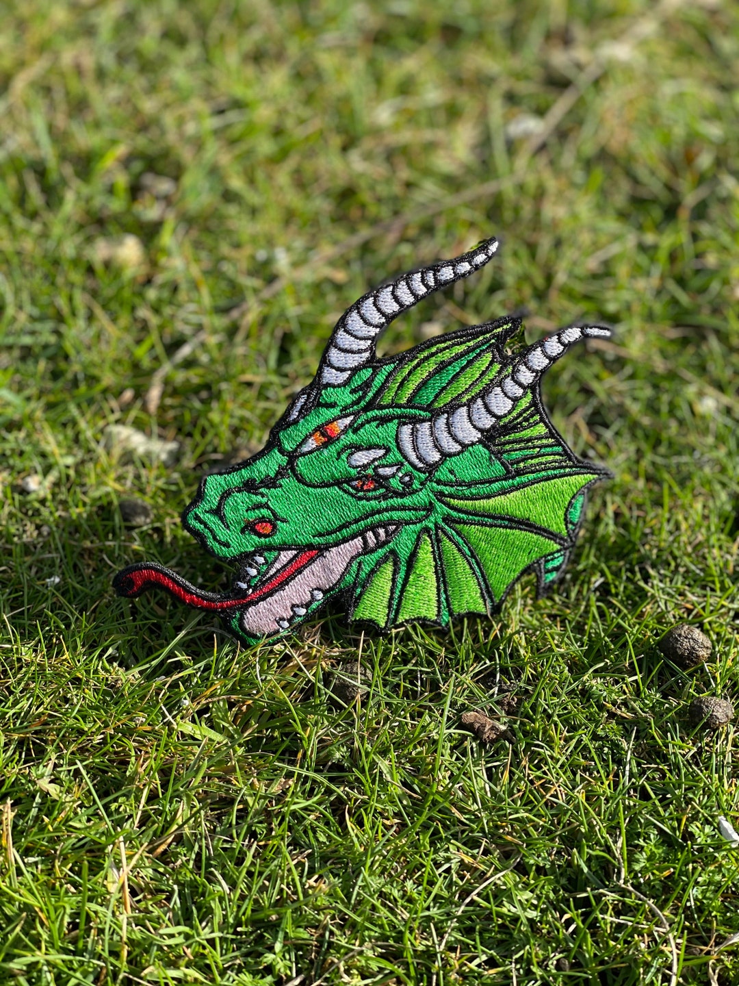 Emeral Dragon Iron on Patch Sew on Embroidered Applique - Etsy