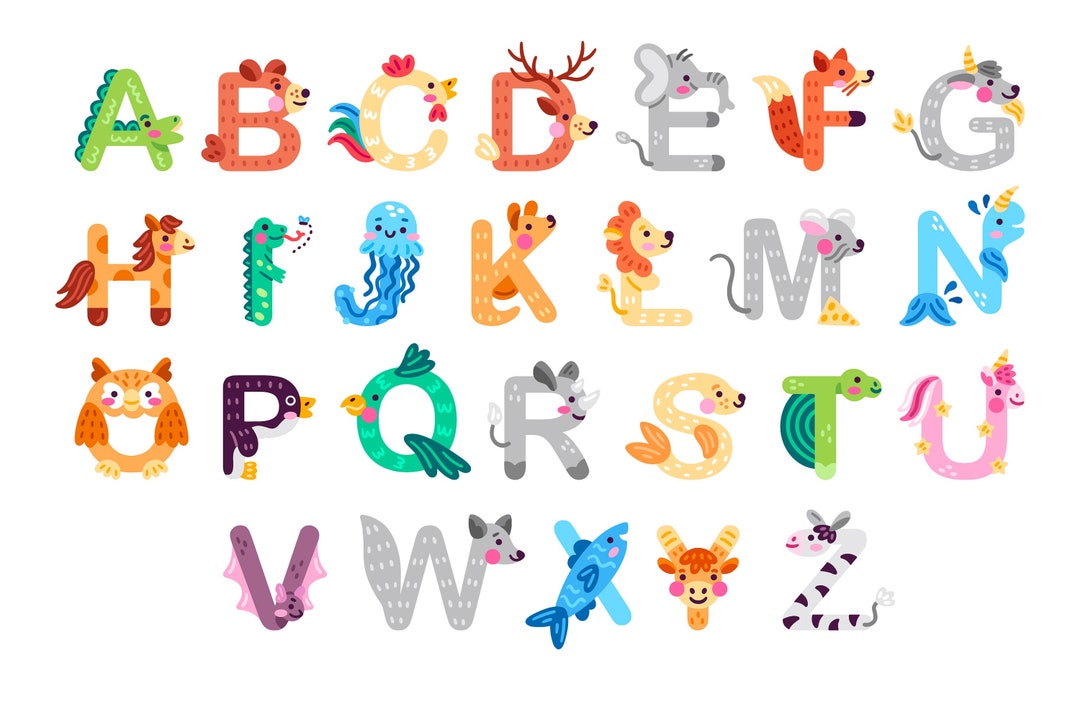 Animal Alphabet Clipart, Educational ABC, SVG Bundle, Animal Alphabets ...