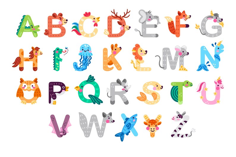 Animal Alphabet Clipart, Educational ABC, SVG Bundle, Animal Alphabets ...