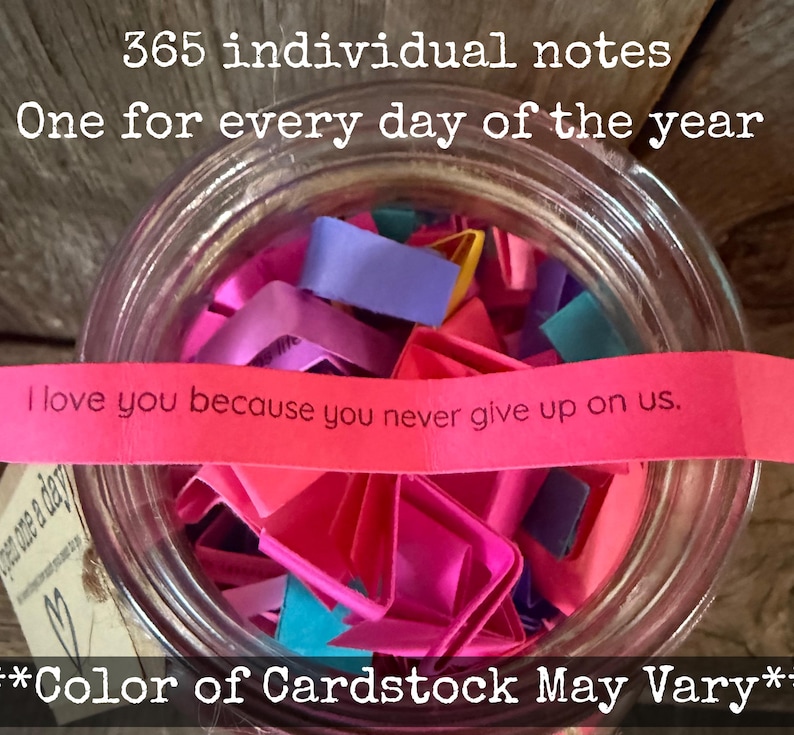 365 Reasons I Love You Jar – Anniversary Gift for Him or Her ...