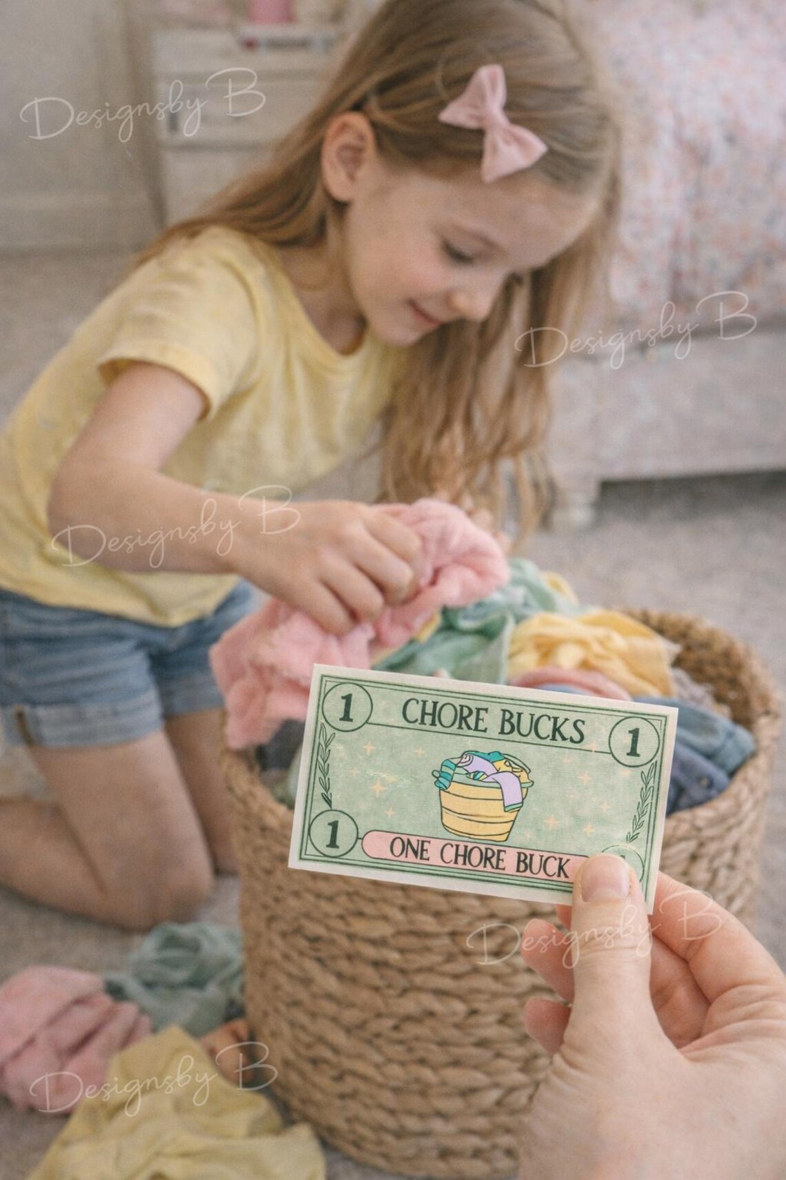 Printable Chore Bucks: Kids Reward Coupons - Green Pastel Design (PDF ...