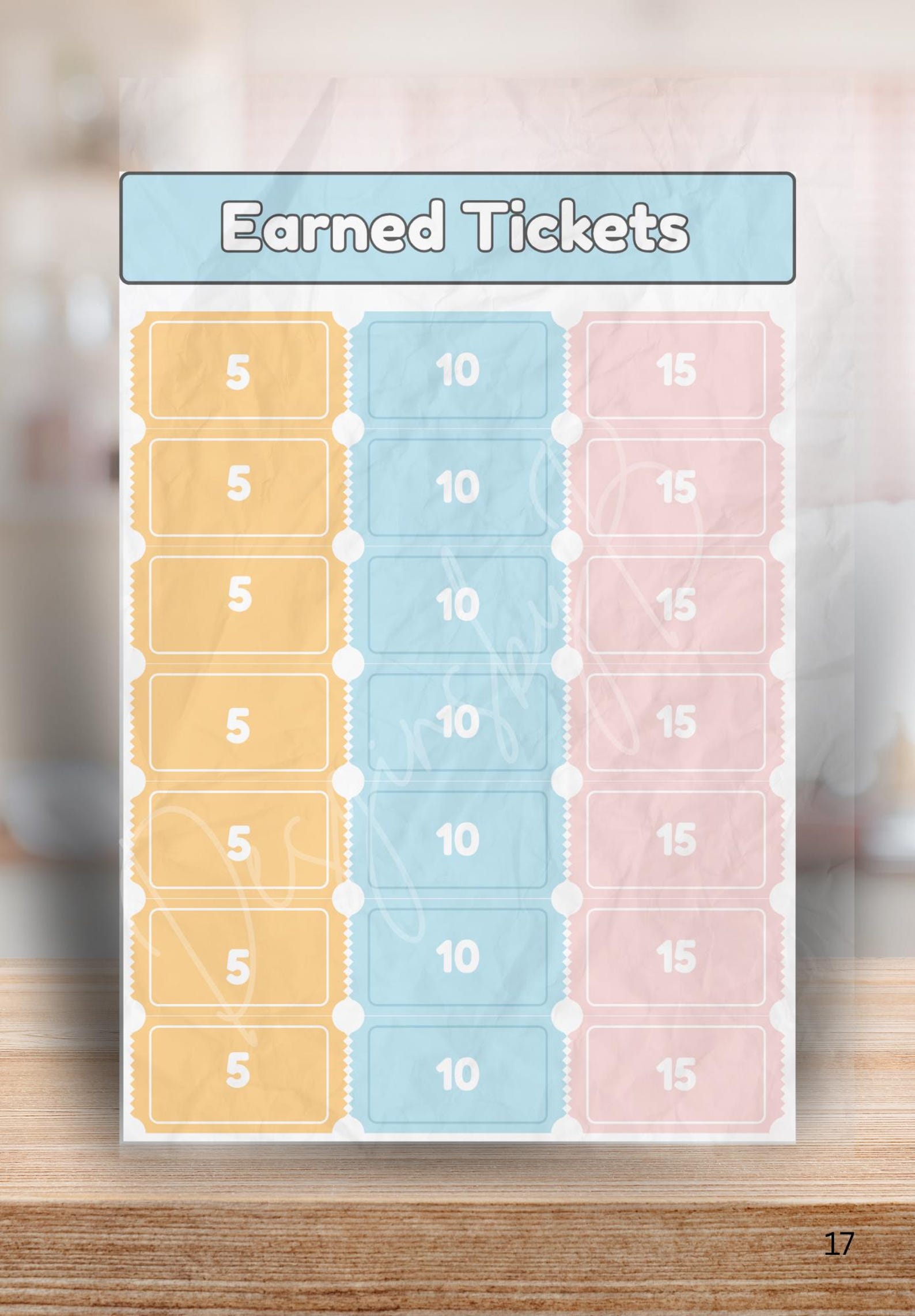 Editable Chore Chart With Ticket System for Kids | Reward Tracker ...