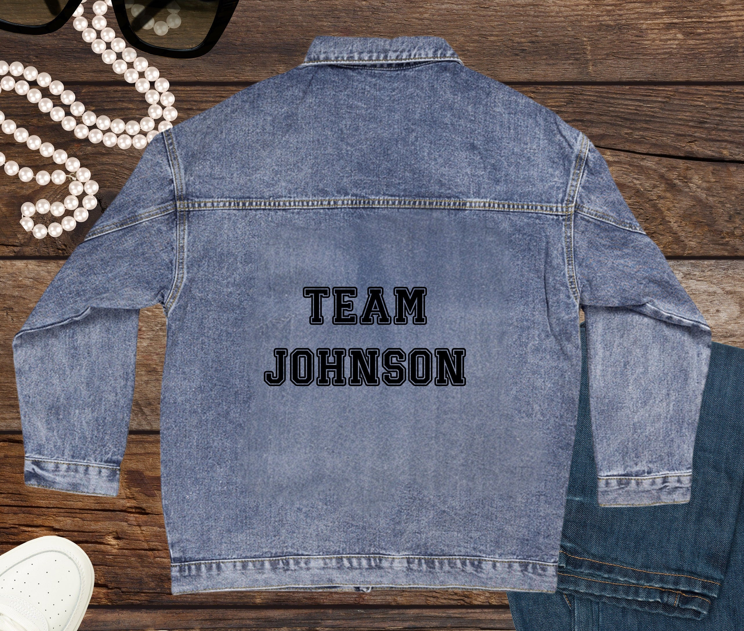 Personalized Family Name Last Name Denim Jacket for Mom, Mom Gift ...