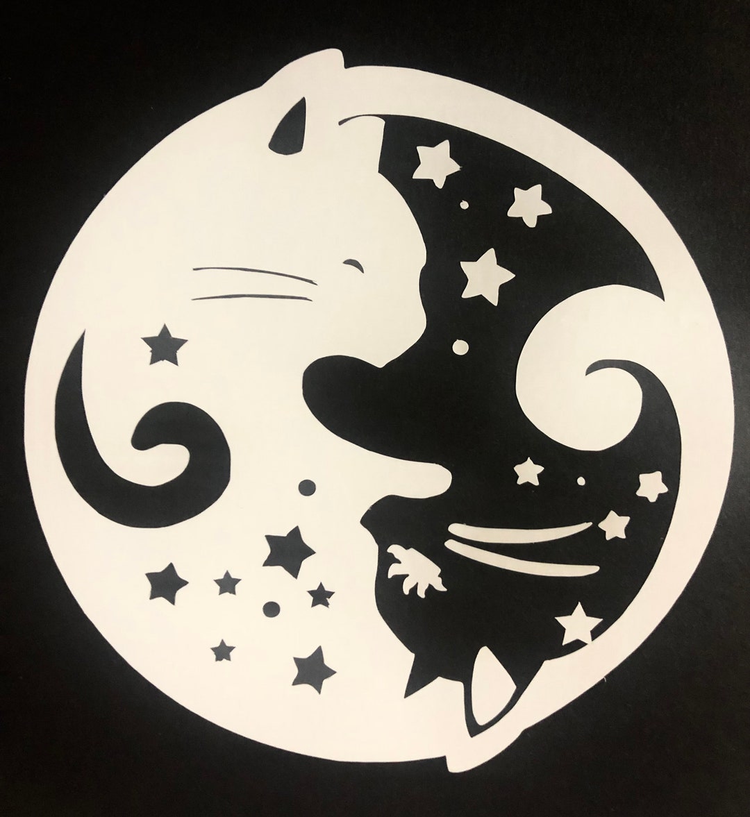 Kitty Cat Ying and Yang Sticker, Decal, Bumper Sticker - Etsy