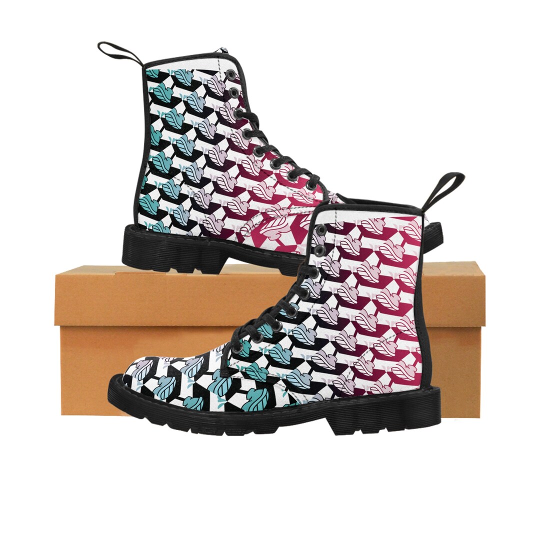 Women's Canvas Boots Womens Hiking Boots Cartoon Art Boots - Etsy