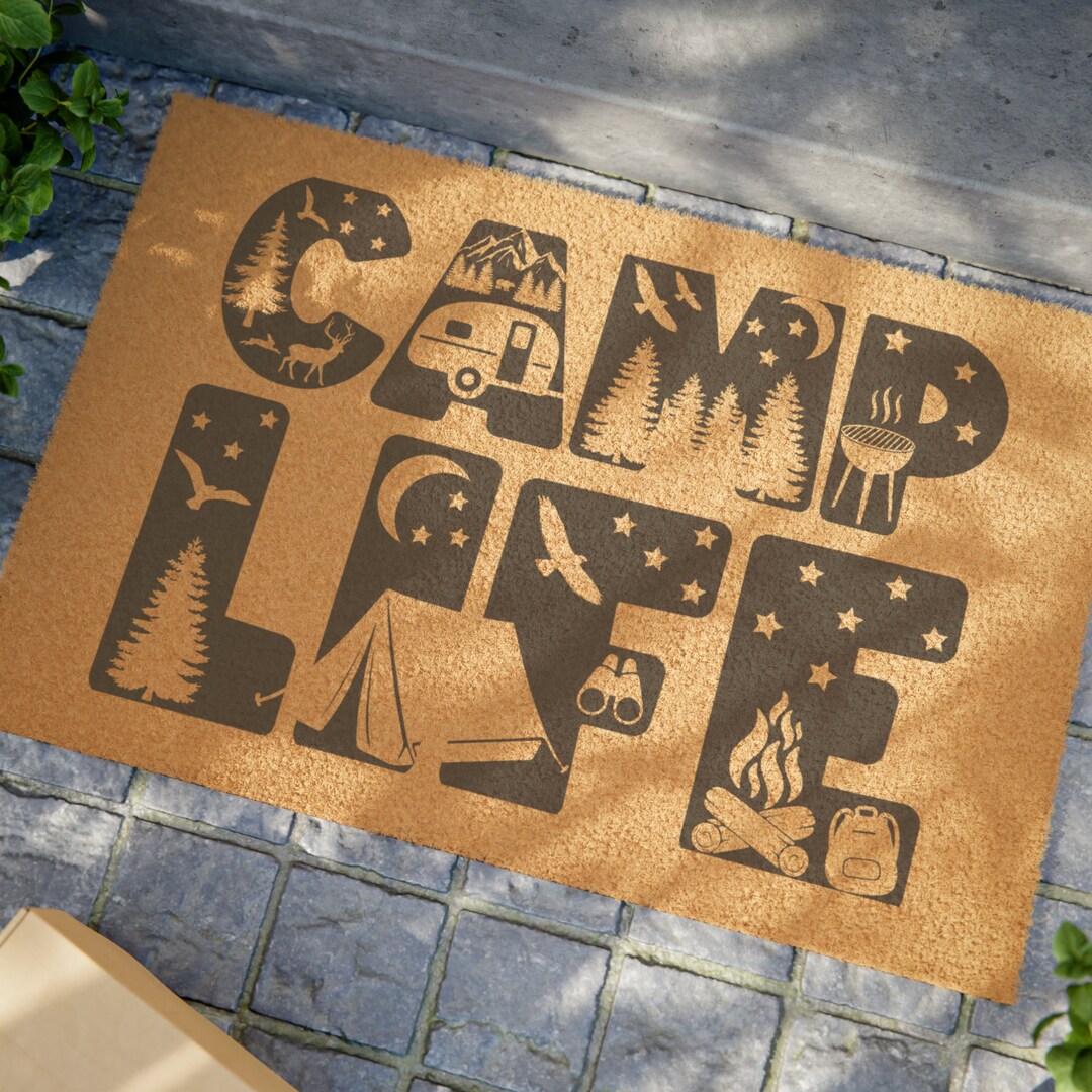Vintage Camper Doormat - Rustic Door Mat for Camping Lovers and RV ...