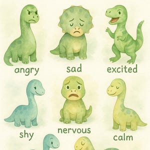 Dino Emotional Chart Pack - Etsy