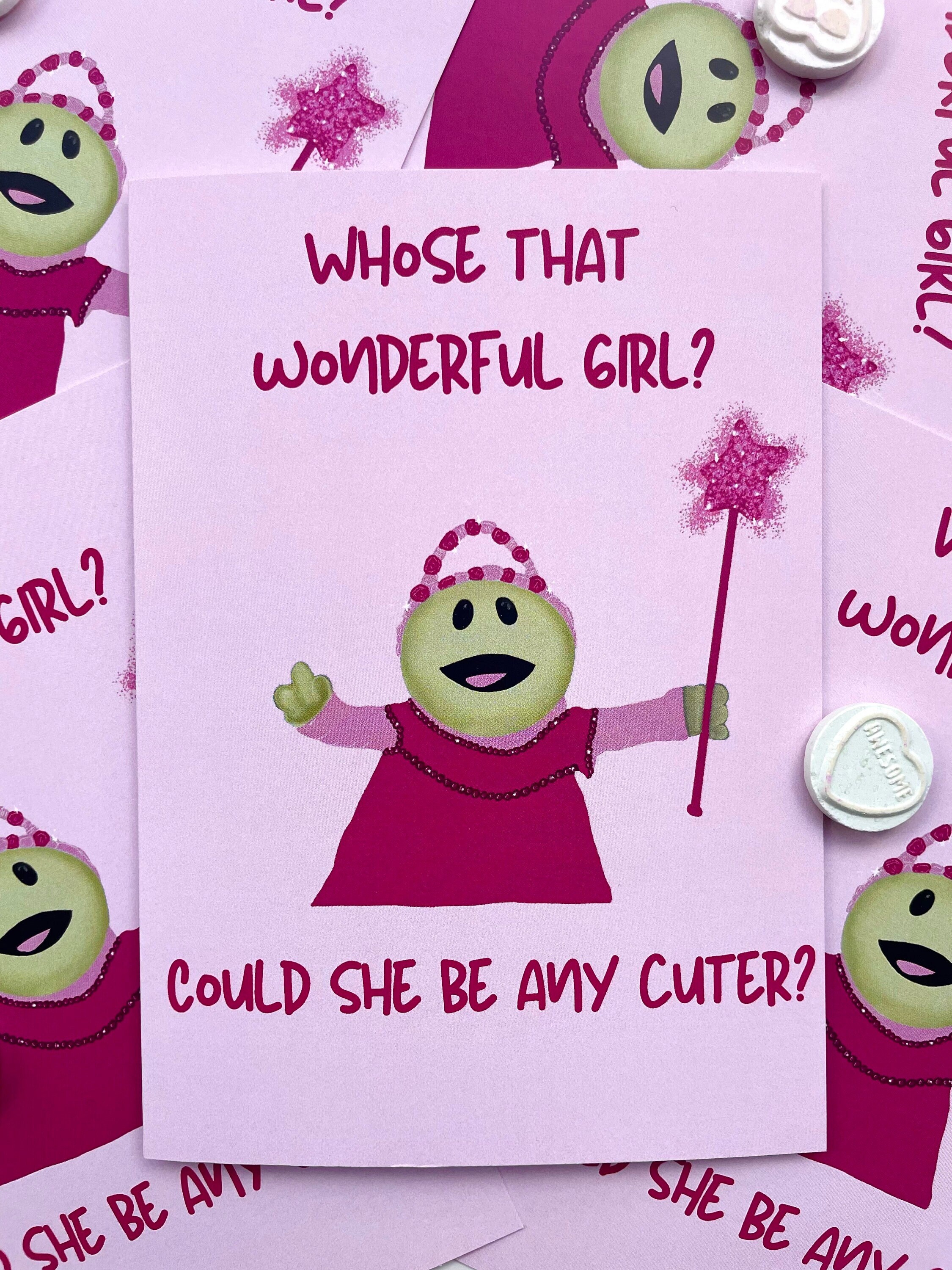 Wonderful Girl Nanalan Meme A6 Greeting Card, Wonderful Girl, Tiktok ...