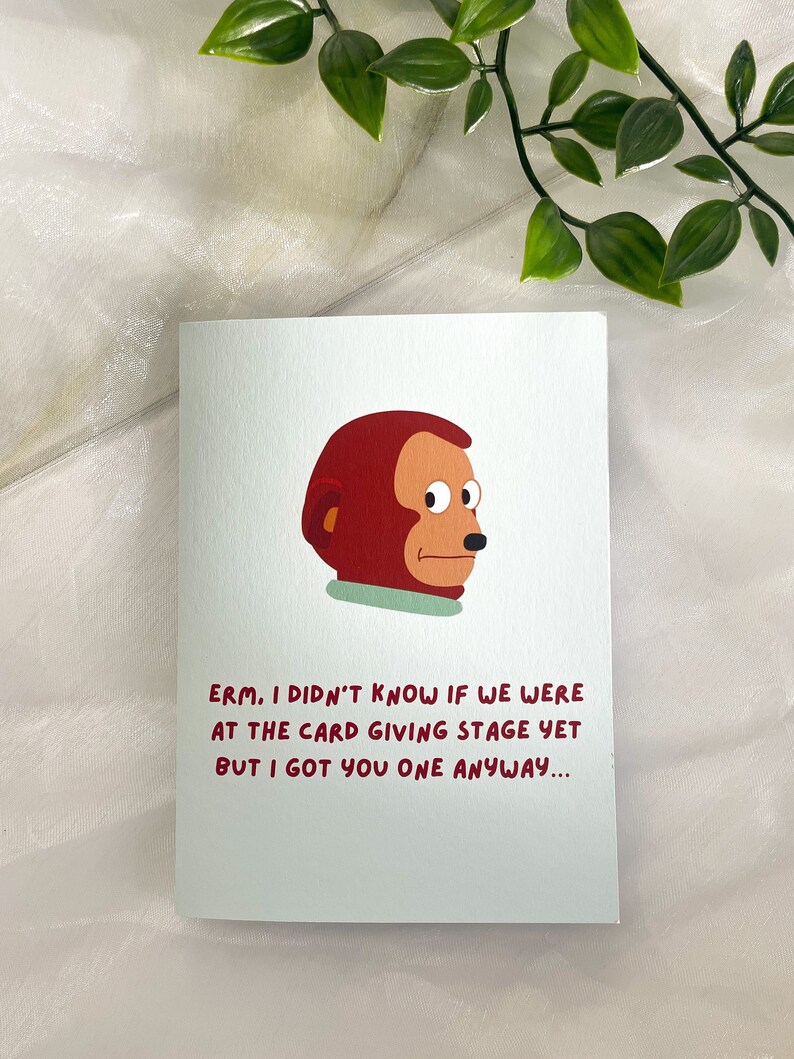 Viral Monkey Puppet GIF Meme A6 Greeting Card, Viral, Funny, Love ...
