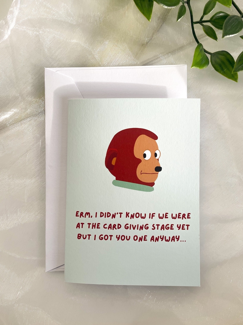 Viral Monkey Puppet GIF Meme A6 Greeting Card, Viral, Funny, Love ...