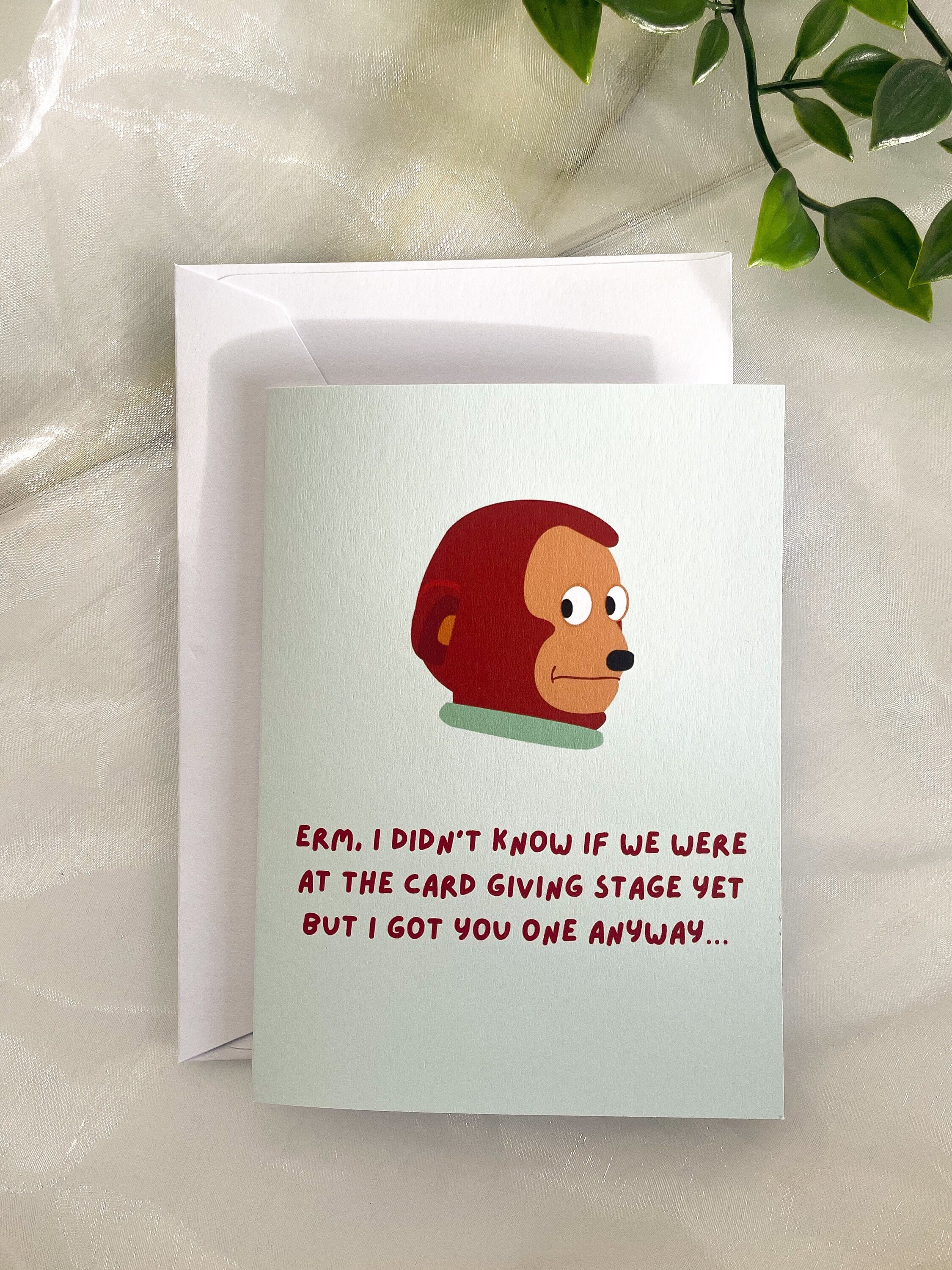Viral Monkey Puppet GIF Meme A6 Greeting Card, Viral, Funny, Love ...