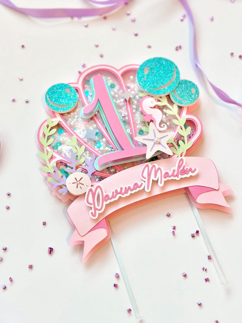 Mermaid Cake Topper Under the Sea Party Ideas Little Mermaid Decor ...
