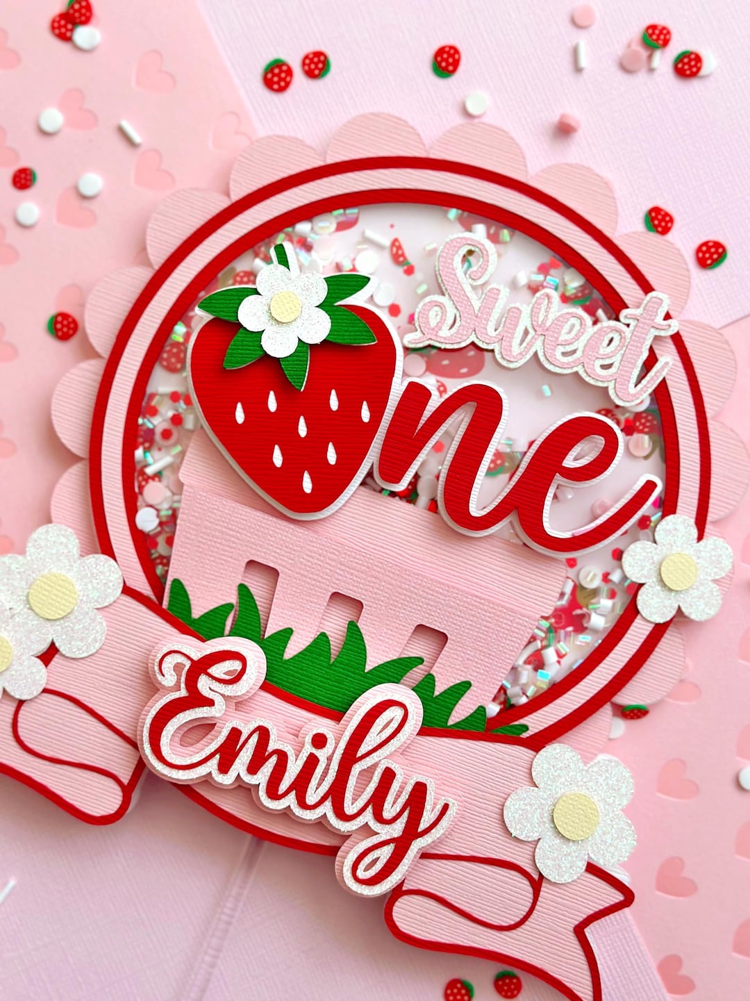 Pastel Berry First Birthday Strawberry Cake Topper First Birthday ...