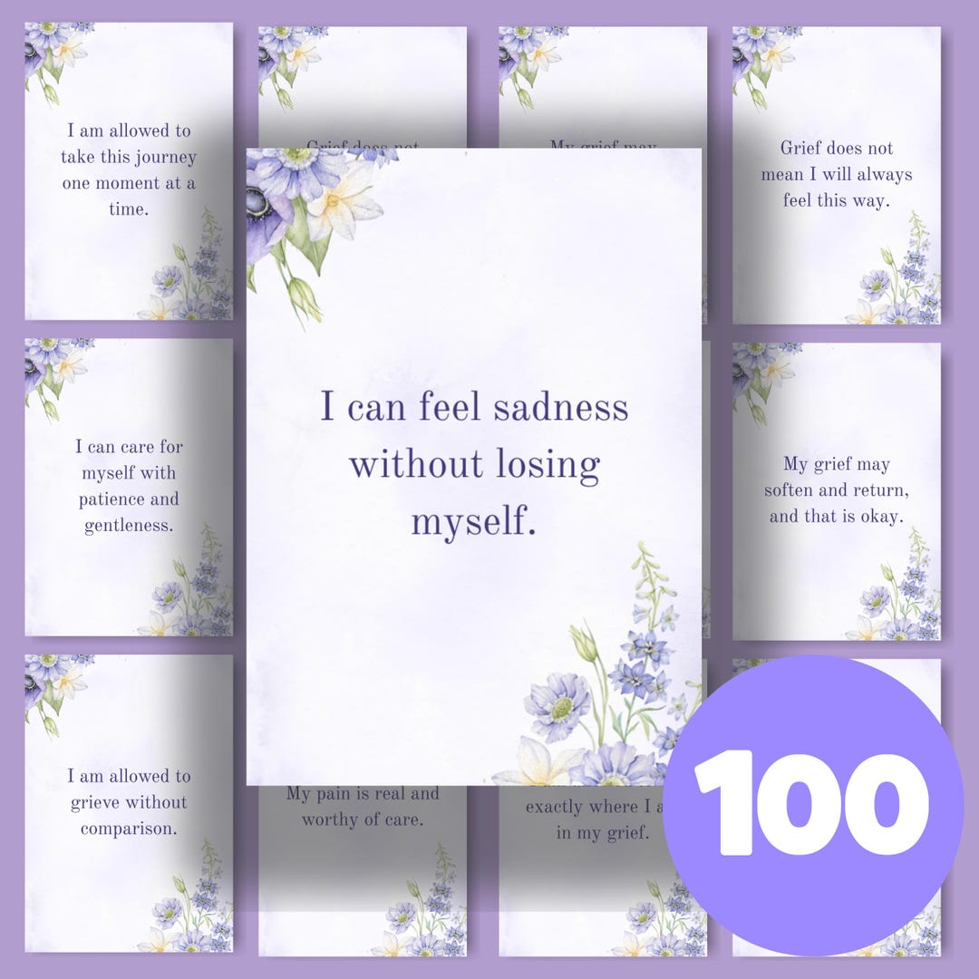 Grief Affirmation Cards Deck, Comfort Cards, Printable Grief and Loss ...