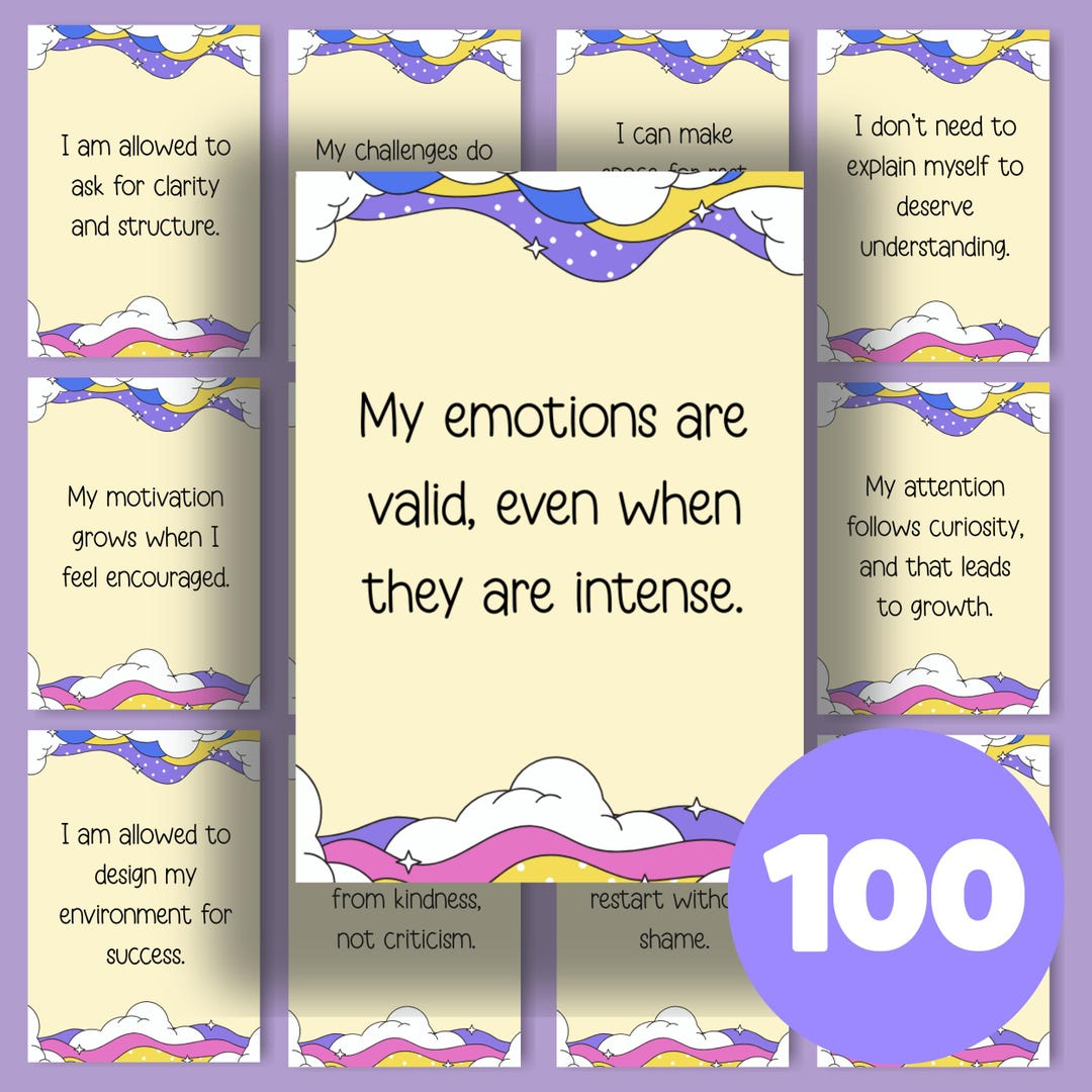 ADHD Affirmation Cards - Printable Tools for Daily Mental Health ...