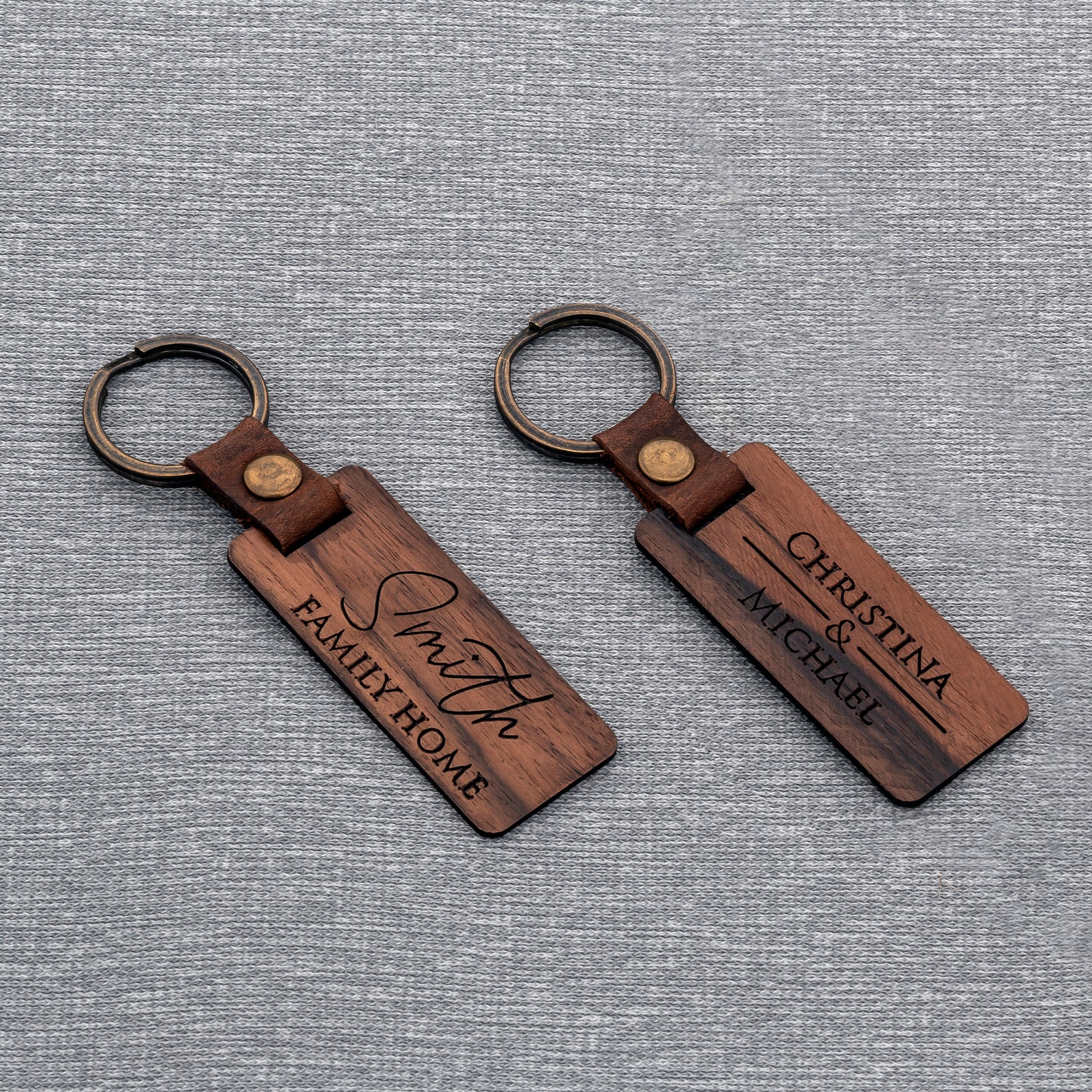 Personalized Walnut Wood Keychain: Engraved Wedding Favors - Etsy