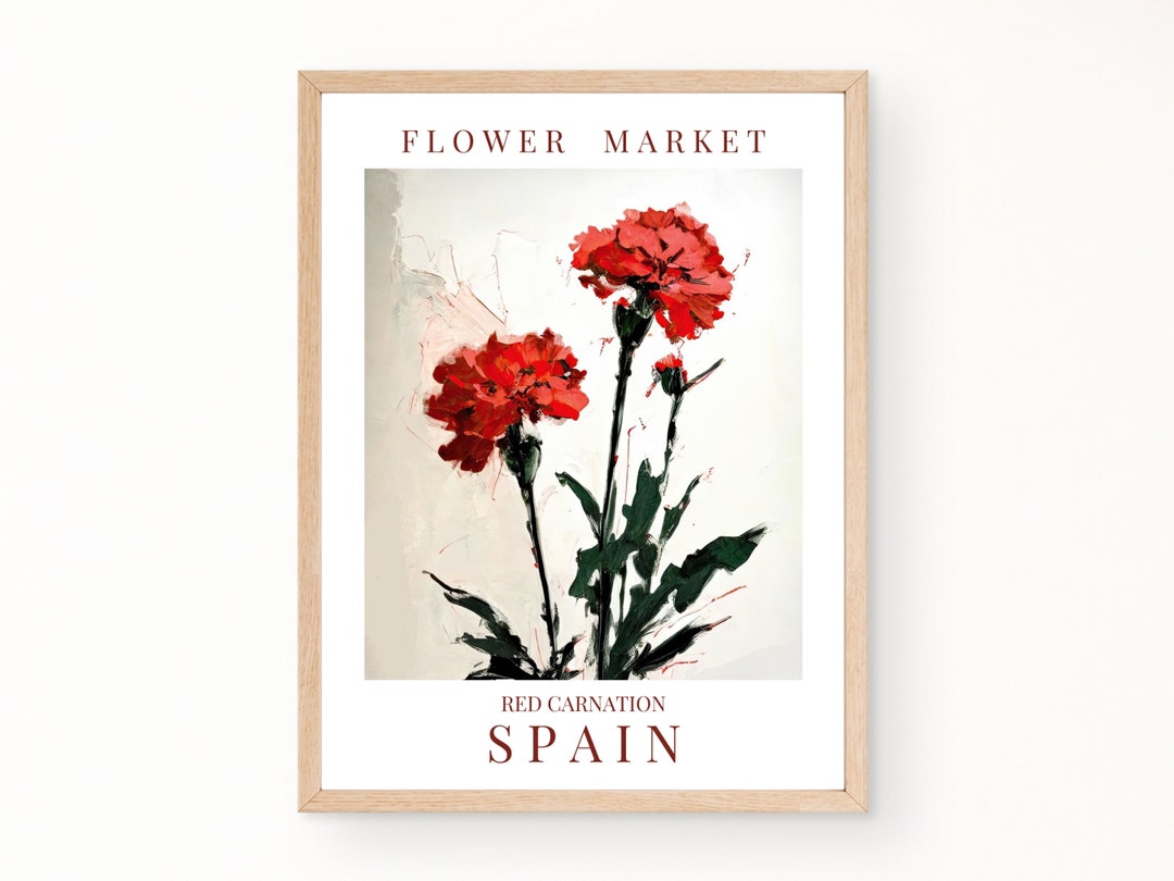 Spain National Flower Poster, Flower Market Print, Printable Wall Art ...
