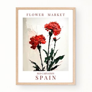 Spain National Flower Poster, Flower Market Print, Printable Wall Art ...