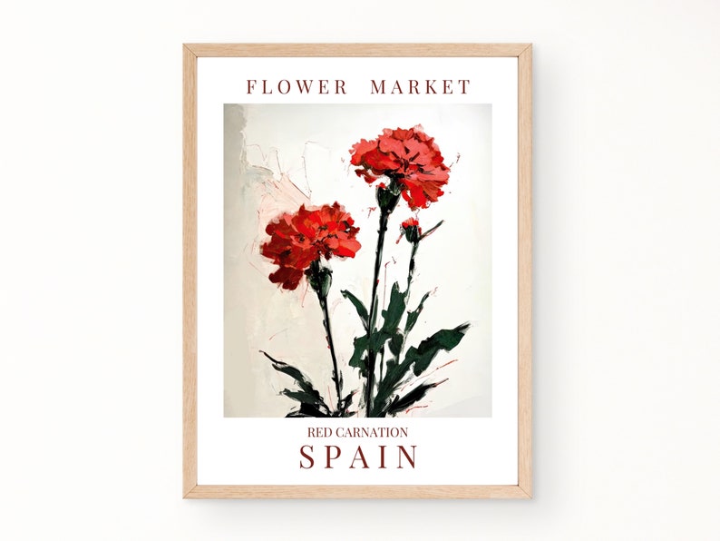 Spain National Flower Poster, Flower Market Print, Printable Wall Art ...