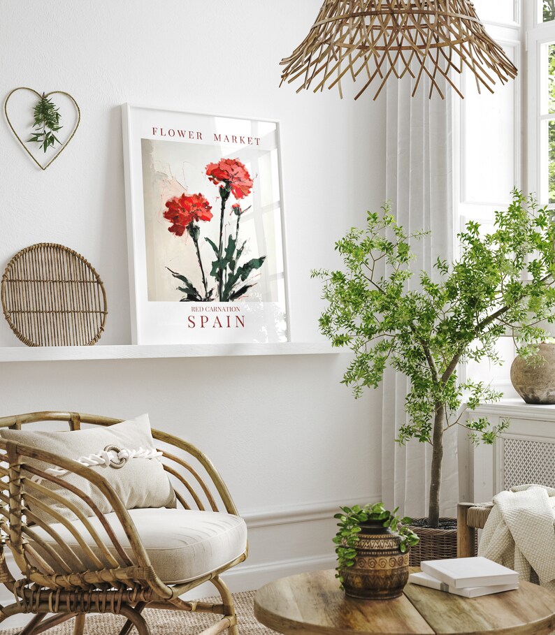 Spain National Flower Poster, Flower Market Print, Printable Wall Art ...