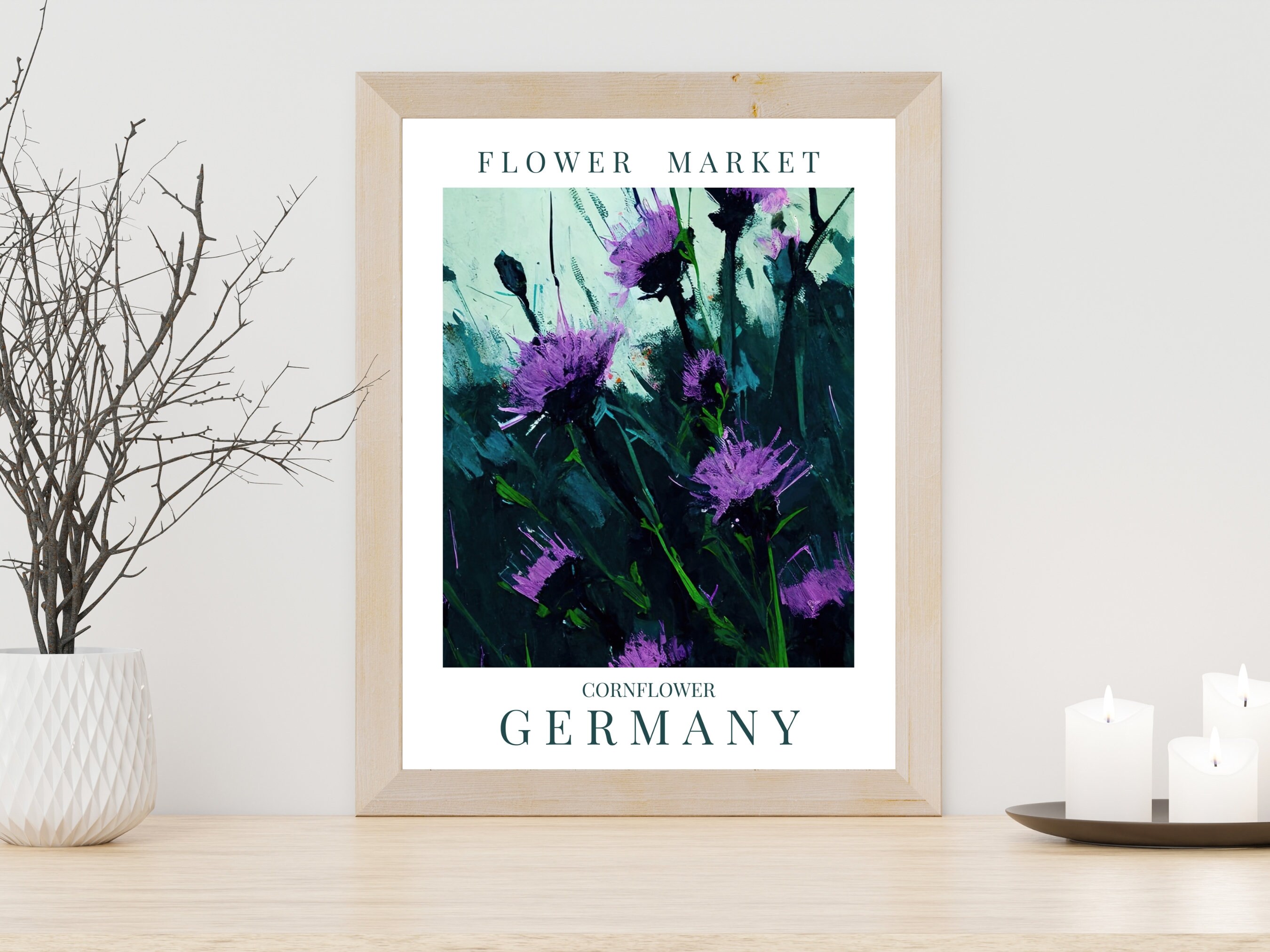 Germany National Flower Poster, Flower Market Print, Printable Wall Art ...