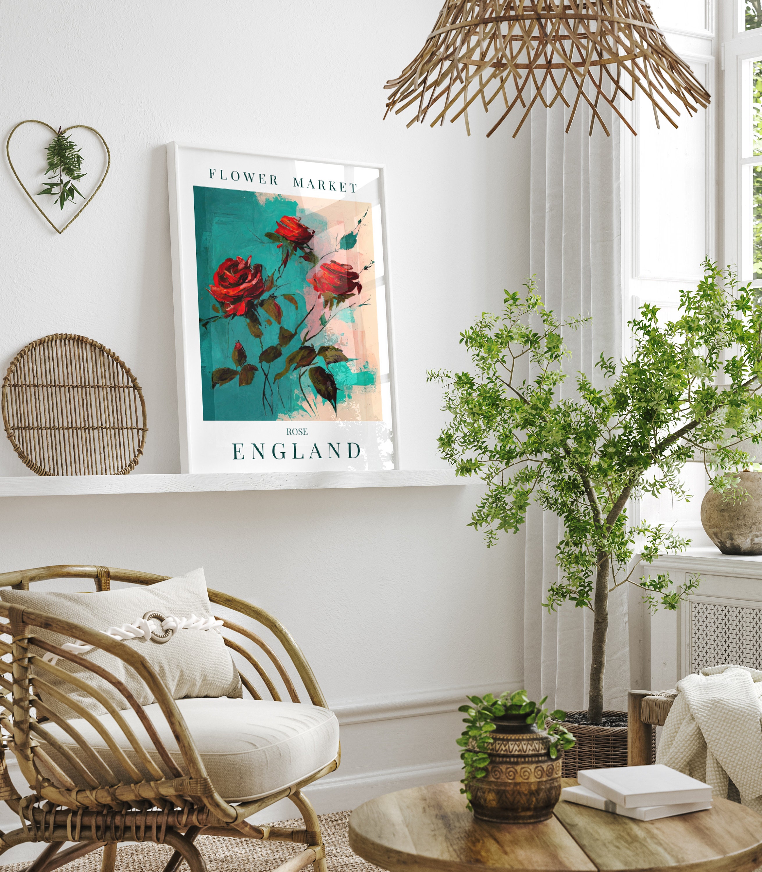 England National Flower Poster, Flower Market Print, Printable Wall Art ...