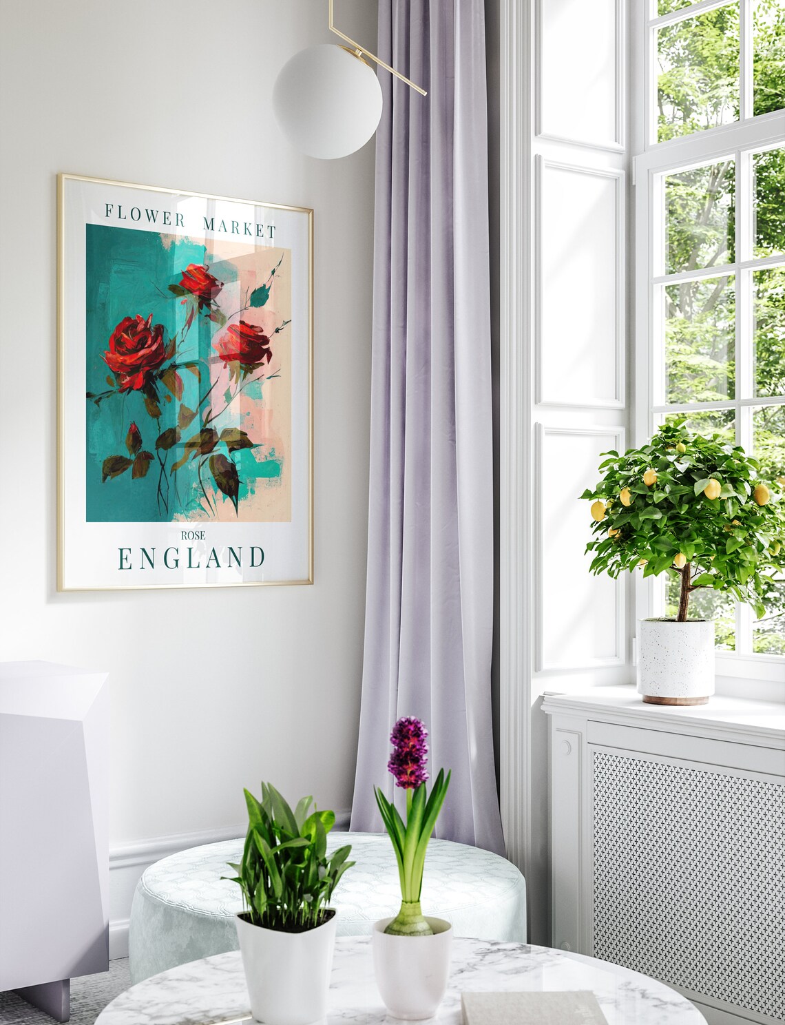 England National Flower Poster, Flower Market Print, Printable Wall Art ...