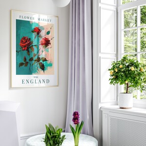 England National Flower Poster, Flower Market Print, Printable Wall Art ...