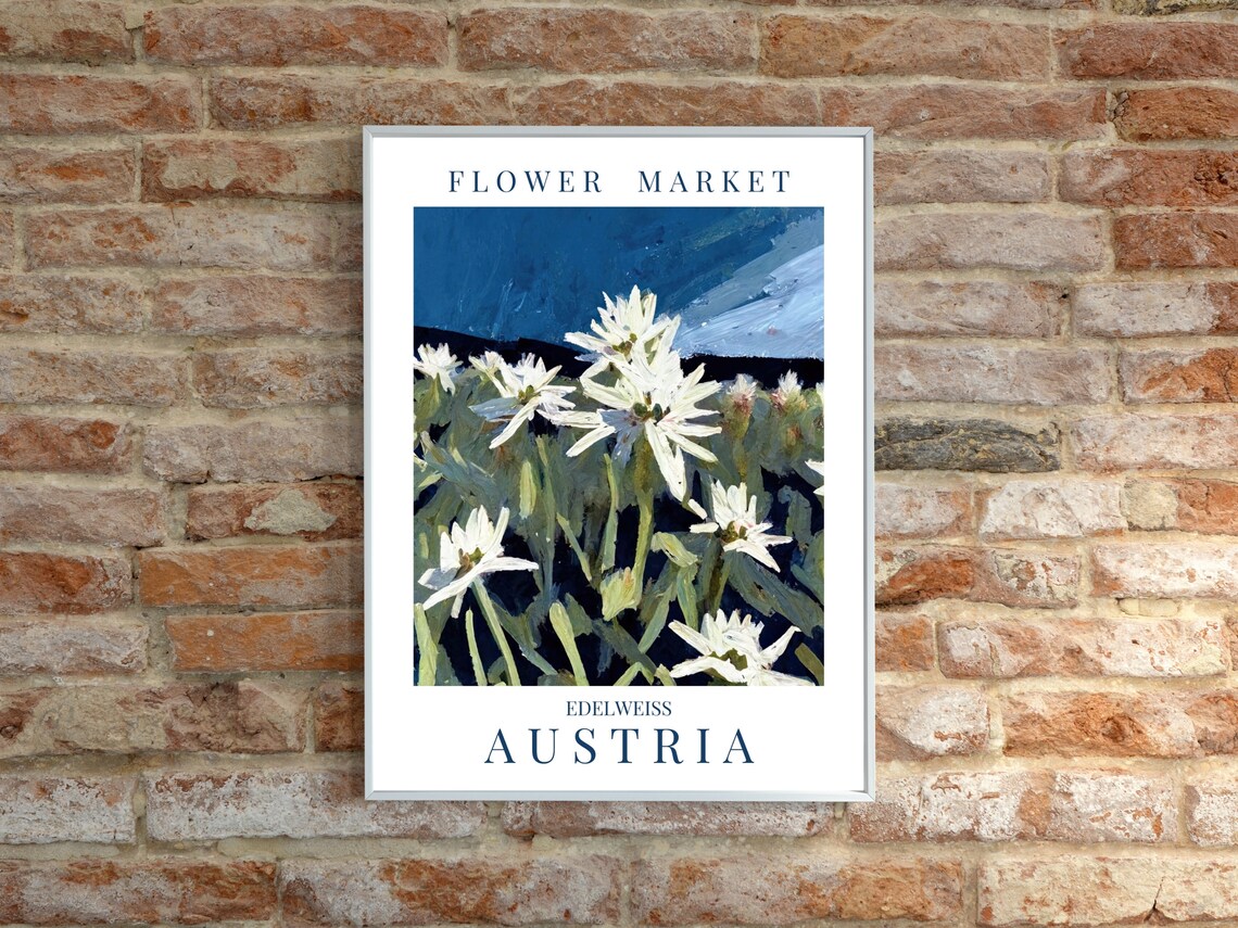 Austria National Flower Poster Flower Market Print Printable - Etsy